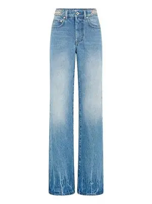 Rabanne High Rise Straight Leg Jeans - Denim Stone