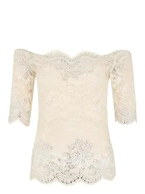 Rabanne Studded Lace Top - Ivory