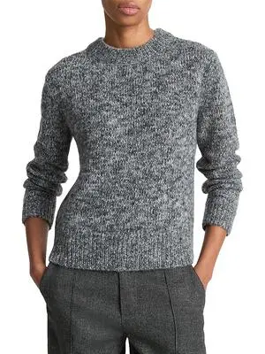 Vince Marled Pullover Sweater - Medium Hether Grey
