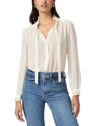 Paige Leya Silk Blouse - Antique White