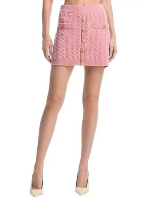 LoveShackFancy Berritt Cashmere & Wool Skirt - Pink Quartz