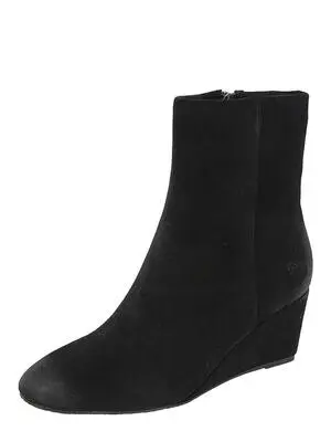 KENNETH COLE Nash Suede Wedge Booties - Black Suede