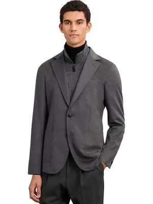 REISS Patch Single-breasted Blazer With Gilet Insert Tailored-fit