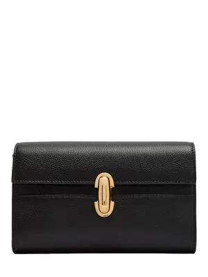 Savette Symmetry Mini Grained Leather Clutch - Black