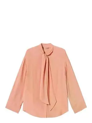 TWINSET Neck-tie Crêpe De Chine Shirt - Pink