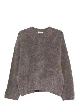 Soft Goat Alpaca Crew Neck Knitwear - Grey