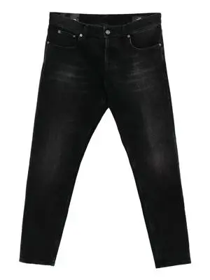 DONDUP Whiskering-effect Straight Leg Jeans - Black