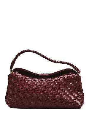 BEMBIEN Mi Cheri Woven Leather Shoulder Bag - Wine