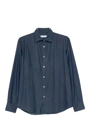 MANUEL RITZ Washed Cotton-chambray Shirt - Blue