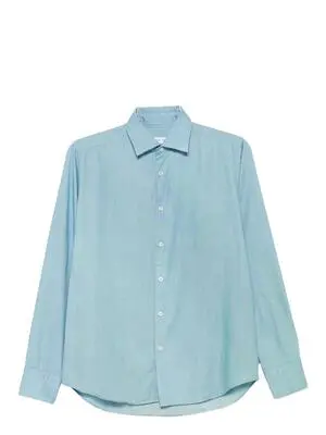 MANUEL RITZ Washed Cotton-chambray Shirt - Blue