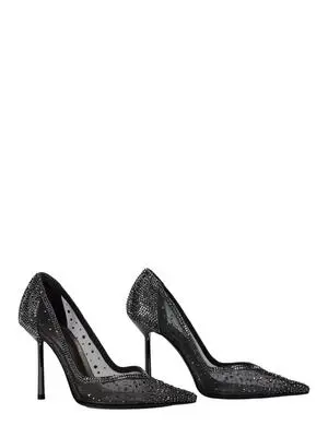 LE SILLA Nicole 100mm Crystal-Embellished Mesh Pumps