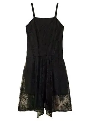TWINSET Lace Overlay Midi Dress - Black