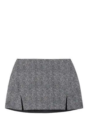 Givenchy Paneled Herringbone Cotton-twill Mini Skirt Neutral