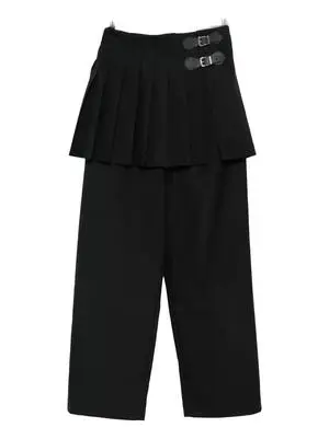 CHARLES JEFFREY Pleated Buckle-detail Trousers - Black