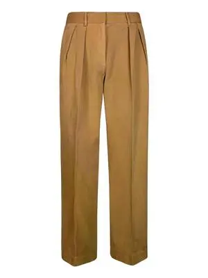FORTE_FORTE Pleated Cotton Trousers - Neutrals