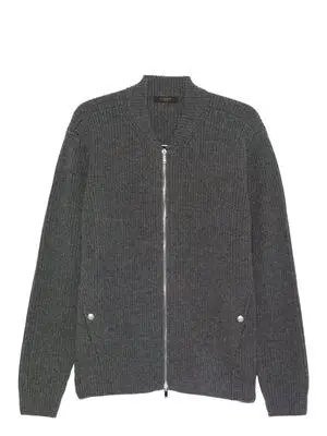 ZANONE Ribbed Zip-up Cardigan - Grey