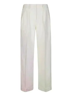 FORTE_FORTE Pleated Trousers - White