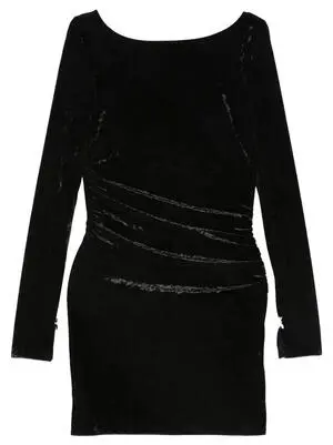 Patrizia Pepe Ruched Mini Dress - Black