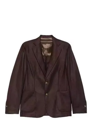 BARBA NAPOLI Patch-pocket Button-front Blazer - Brown