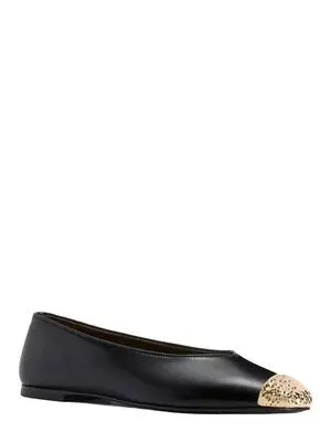 GIUSEPPE ZANOTTI Georgia Leather Ballet Flats - Black