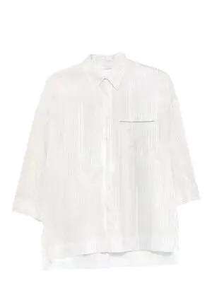 Peserico Pinstripe Pocket Shirt - Neutrals