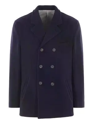 Eleventy Double-breasted Coat - Blue