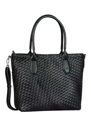 Gabor Emilia Woven Leather Tote Bag - Black