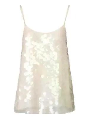 Fabiana Filippi Sequin Embellished Top - White