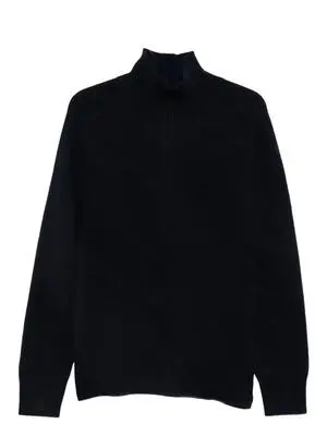 Soft Goat Roll-neck Cashmere Sweater - Black