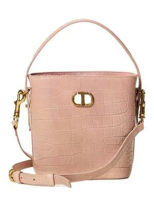 TWINSET Crocodile-effect Leather Bucket Bag - Pink
