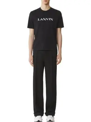 LANVIN Embroidered Cotton T-shirt - Black