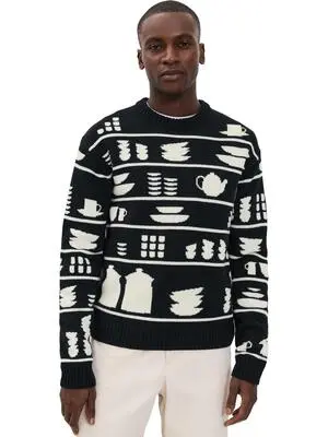 JW Anderson Crockery Jacquard Sweater - Black/white