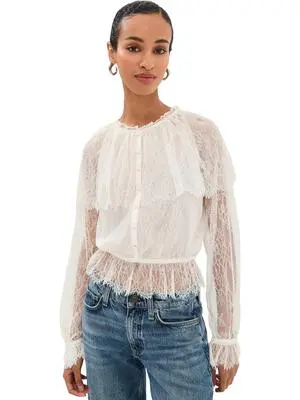 Cami Nyc Vitoria Lace Blouse - Macadamia