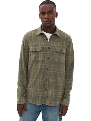 Faherty Brand Legend Sweater Shirt - Woodland Olive Plaid