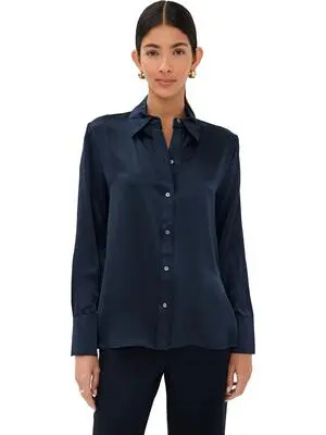 TWP Joey Button-down Silk Top - Midnight