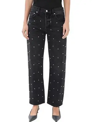 PISTOLA Lexi Studded Straight Leg Jeans - Astra