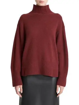 VINCE Wool & Cashmere Mock Neck Tunic Sweater