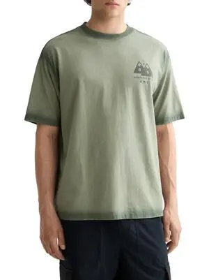 Scotch & Soda Loose Fit Garment Dyed Cotton Graphic T-shirt - Thyme
