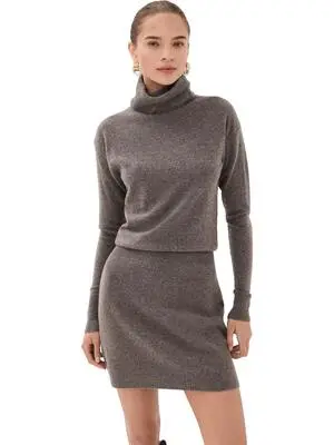 Veronica Beard Cassidy Turtleneck Mini Dress - Heather Umber Melange