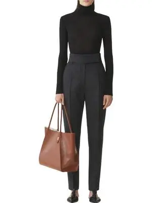 LANVIN Merino Wool And Silk Turtleneck Sweater - Noir