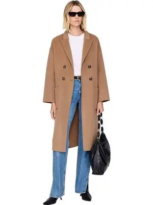ANINE BING ANINE BING Dylan Double-Breasted Wool-Cashmere Coat Camel