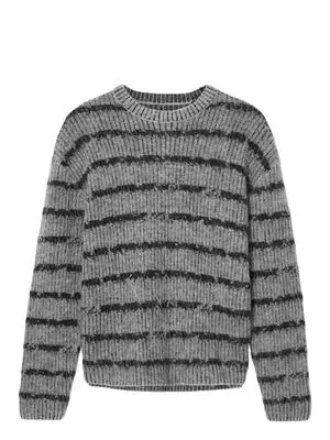 ALLSAINTS Stripe Dissolved Sweater - Grey