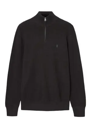 ALLSAINTS Aspen Quarter-zip Textured Sweater - Brown