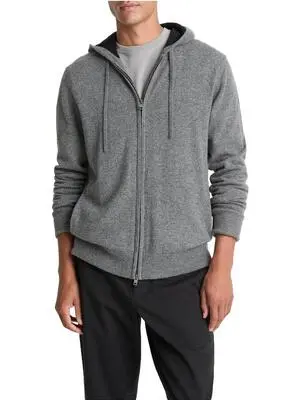 Vince Cashmere Zip-front Hoodie - Black