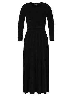 Emporio Armani Ottoman Chenille Long Dress - Black