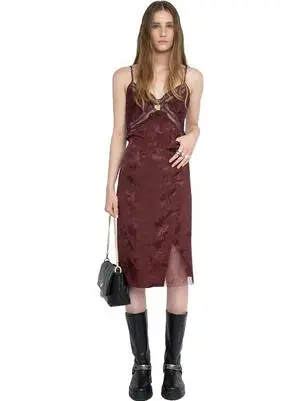 Zadig&Voltaire Julen Silk Lace Midi Skirt - Burgundy / Red