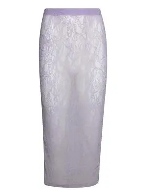 Wardrobe.NYC Lace Tube Midi Skirt - Lilac