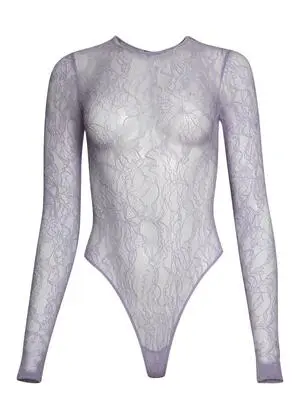Wardrobe.NYC Lace Bodysuit Lilac