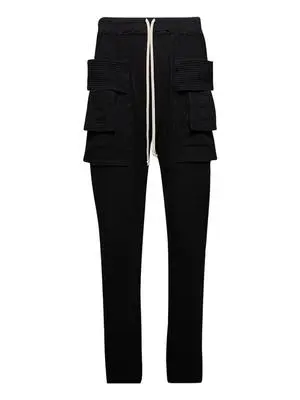 Rick Owens Creatch Wide Cargo Drawstring Pants - Black