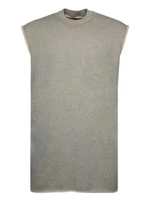 Rick Owens Tarp Tee In Felpa Melange - Grey